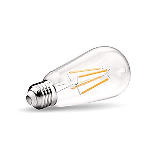 LUXRITE Vintage LED Edison Bulb 60W Equivalent, ST19 ST58, 2700K Warm White, 550 Lumens, Dimmable LED Filament Bulb 5W, Clear Glass, UL Listed, E26 Medium Base (4 Pack)
