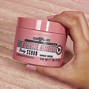 Soap & Glory Original Pink Flake Away Exfoliating Body Scrub - Smoothing & Buffing Body Scrub - Floral Scented Body Polish - Shea Butter, Sea Salt & Sweet Almond Oil Sugar Body Scrub (300ml)