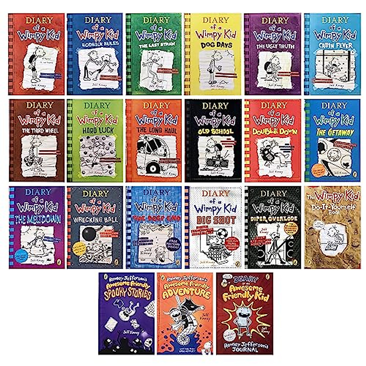 Jeff Kinney Diary of A Wimpy Kid Series Collection 1-21 Books Boxed Set, New Book