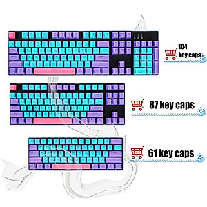 Ussixchare Backlit PBT keycaps for 60 Percent Gaming keyboad 104-Key Caps Set TKL OEM Profile Compatible with 60%/87/104 Keyboard (Joker)