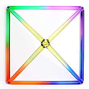 TFECOM Rainbow Crystal Singing Pyramid, Excellent Sound for Healing Meditation, with Carrying Case & Crystal Singing Bowl Striker, for Buddhist, Yoga, Stress Reduction (Size : 6 Inch)