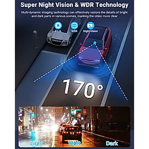 Front Dash Camera for Cars, 2K 2560P Dash Cam 1.47'' IPS Screen Car Camera Built-in WiFi, Mini Car Dashboard with Night Vision G-Sensor Voice Guidance 24H Parking Mode Loop Recording Support 128GB Max