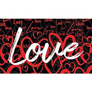 Toland Home Garden 800535 Love Hearts Valentines Door Mat 18x30 Inch Heart Outdoor Doormat for Entryway Indoor Entrance