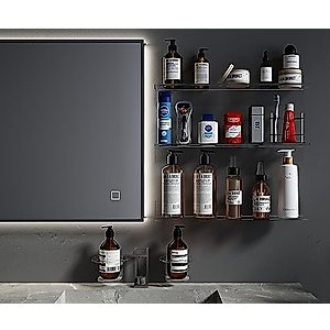 Swvzwy Acrylic Bathroom Adhesive Shelves,No Drill,Will Not Damage Bathroom Tiles, Renter Friendly Shelves