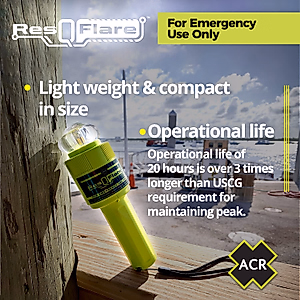 ACR ResQFlare Electronic Distress E-Flare and Flag, USCG Approved Replacement for Pyrotechnic Flares - ACR 3966