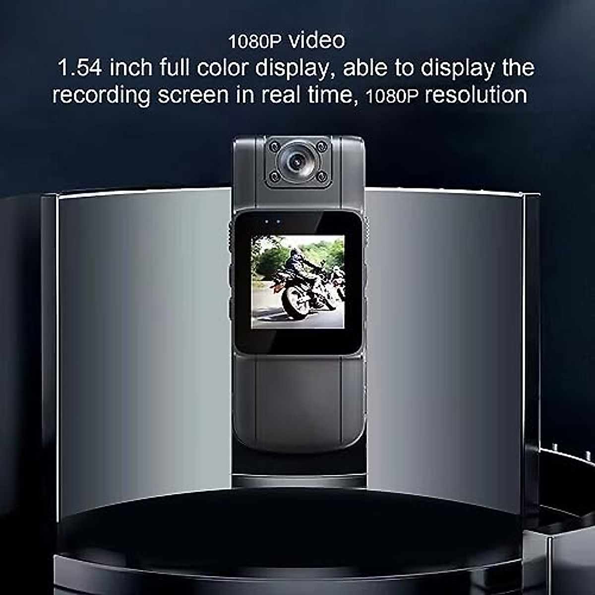 GOWENIC 1080P Mini Body Camera Infrared Night Motion Detection 180 Degree Rotation Lens 1.54inch Display Body Worn Camera for Security Monitoring