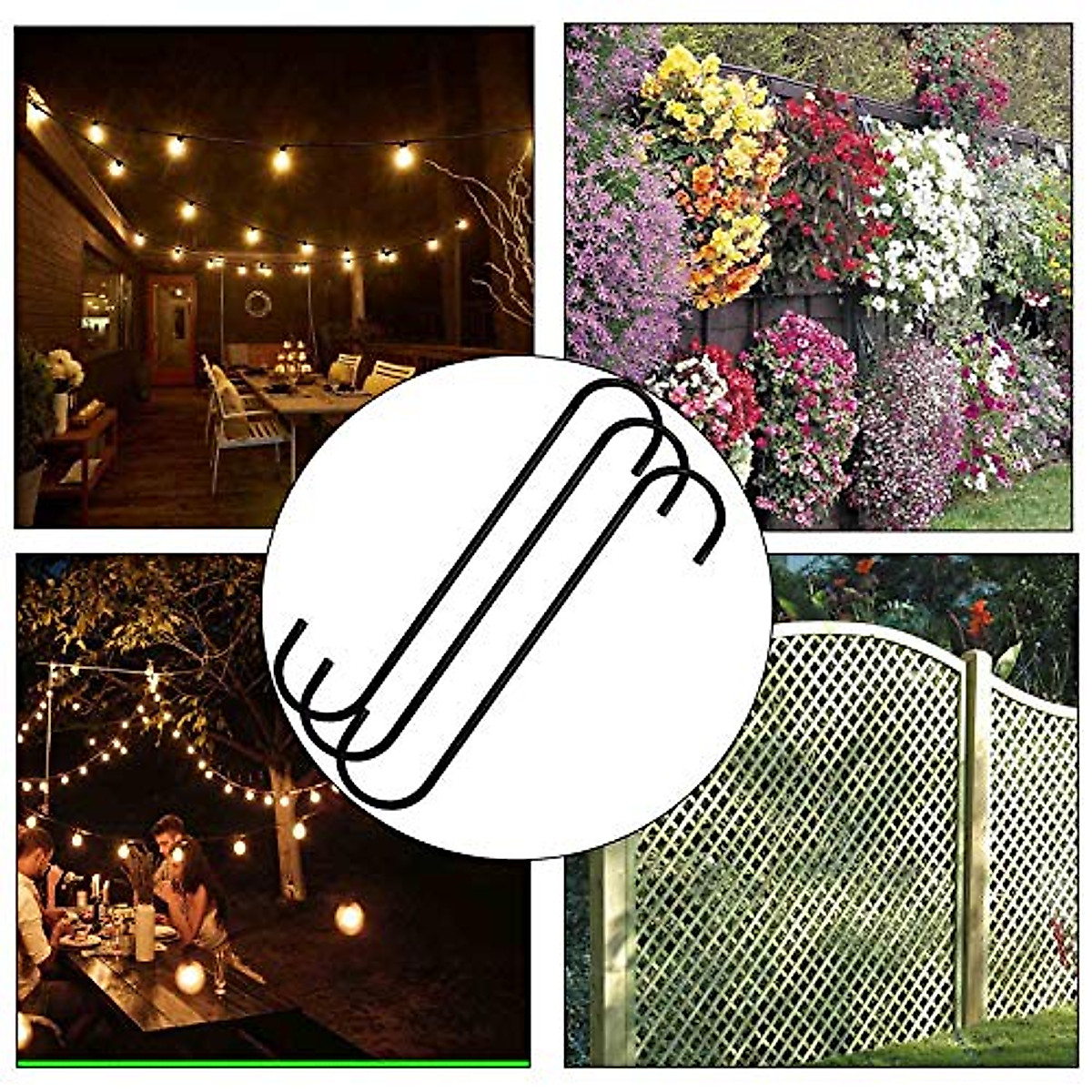 DINGEE 12 inch 8 Pack Extra Large S Hooks Heavy Duty Long S Hooks for Hanging Plant,S Hooks for Tree Branch,Bird Feeder,Pots and Pans Closet Garden Pergola Indoor Outdoor X-Large Hooks