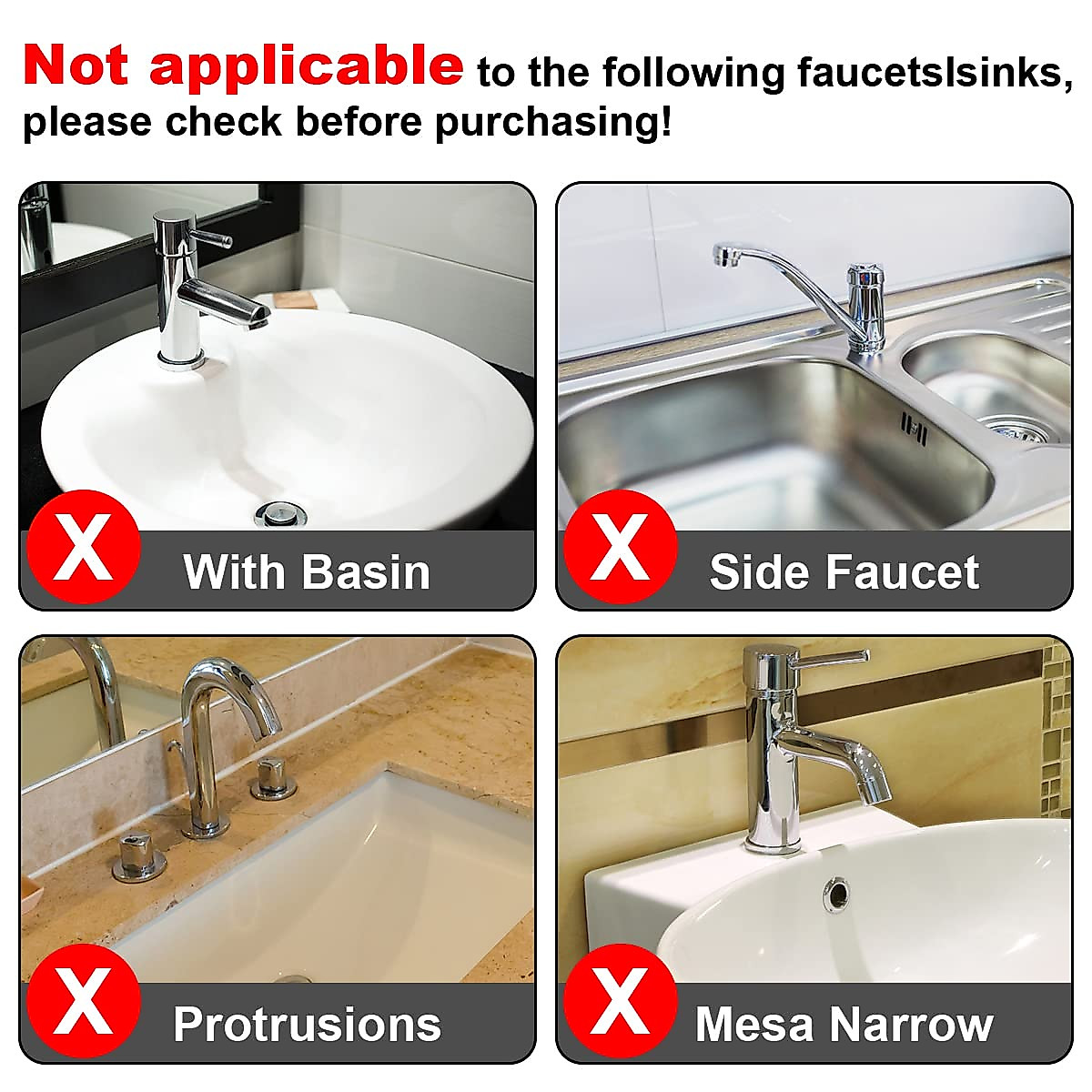 Ainiv Kitchen Sink Splash Guard, Silicone Faucet Handle Drip Catcher Tray, Multifunctional Countertop Protector Mat for Kitchen Sink, Sink Mat for RV and Farmhouse (Black, 5.3" x14.6")