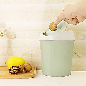 Brave669 Trash Can Kitchen StorageMini Flip Lid Home Living Room Desktop Bedside Plastic Trash Can Garbage Bin