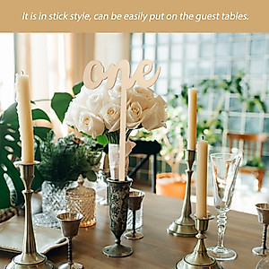 Tinksky 12pcs One-Twelve Wooden Table Numbers on Sticks for Wedding Party Decoration