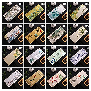 1pcs Chinese Painted Tea Towel Absorbent Rag, Thickened Table Cleaning Tea Cloth, Cotton Household Cloth Dish Cleaning Wipe Tea Towels (Color : 07, Size : 0.6x1.3ft)