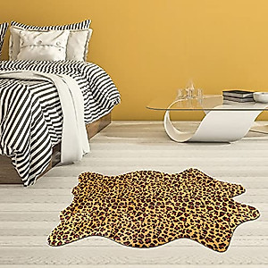 Leopard Rug Cute Cheetah Print Rug Area Rug Nice Western Decor for Living Room Bedroom Non-Slip (43 inches x 29 inches) (MC001 - LP01)