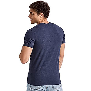 Hanes Size Originals Short Sleeve, 100% Cotton Tees for Men, Crewneck T-Shirt, Athletic Navy Heather, X Large Tall