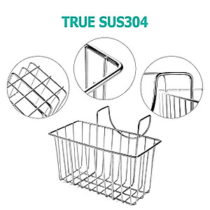 Damita Kitchen Sponge Holder Sink Basket Sink Caddy Brush Dishwashing Liquid Drainer Rack Silver Small (6.7" x 4.5" x 4.5")