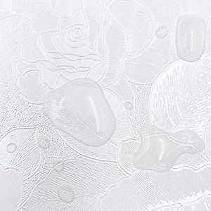 SimpleLife4U White Rose Flower Furniture Paper Adhesive Shelf Liner DIY Storage Chest Drawers 17.8 Inch by 9.8 Feet