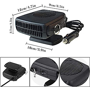 Car Heater 12V - Fast Heating Defrost Defogger with Ergonomic Handle, 2 in1 Fast Heating & Cooling Fan, Outlet Plug in Cigarette Lighte, Automobile Windscreen Fan for All Cars Portable
