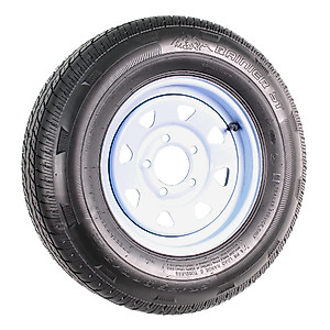 eCustomrim 2-Pack Radial Trailer Tire On Rim ST175/80R13 13 in. LRC 5 Lug White Spoke Wheel - 6 Year Warranty w/Free Roadside