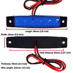 10 Pack Marine Boat LED Navigation Cabin Deck Courtesy Light Stern Transom Lights 12V for Boating Kayak Yacht, Dinghy, Sailboat, Pontoons, Freighters, Hovercrafts, Hunting & Fishing (Blue)