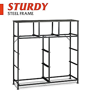 WLIVE 9-Drawer Dresser, Fabric Storage Tower for Bedroom, Hallway, Nursery, Closet, Tall Chest Organizer Unit with Fabric Bins, Steel Frame, Wood Top, Easy Pull Handle, Charcoal Black Wood Grain Print