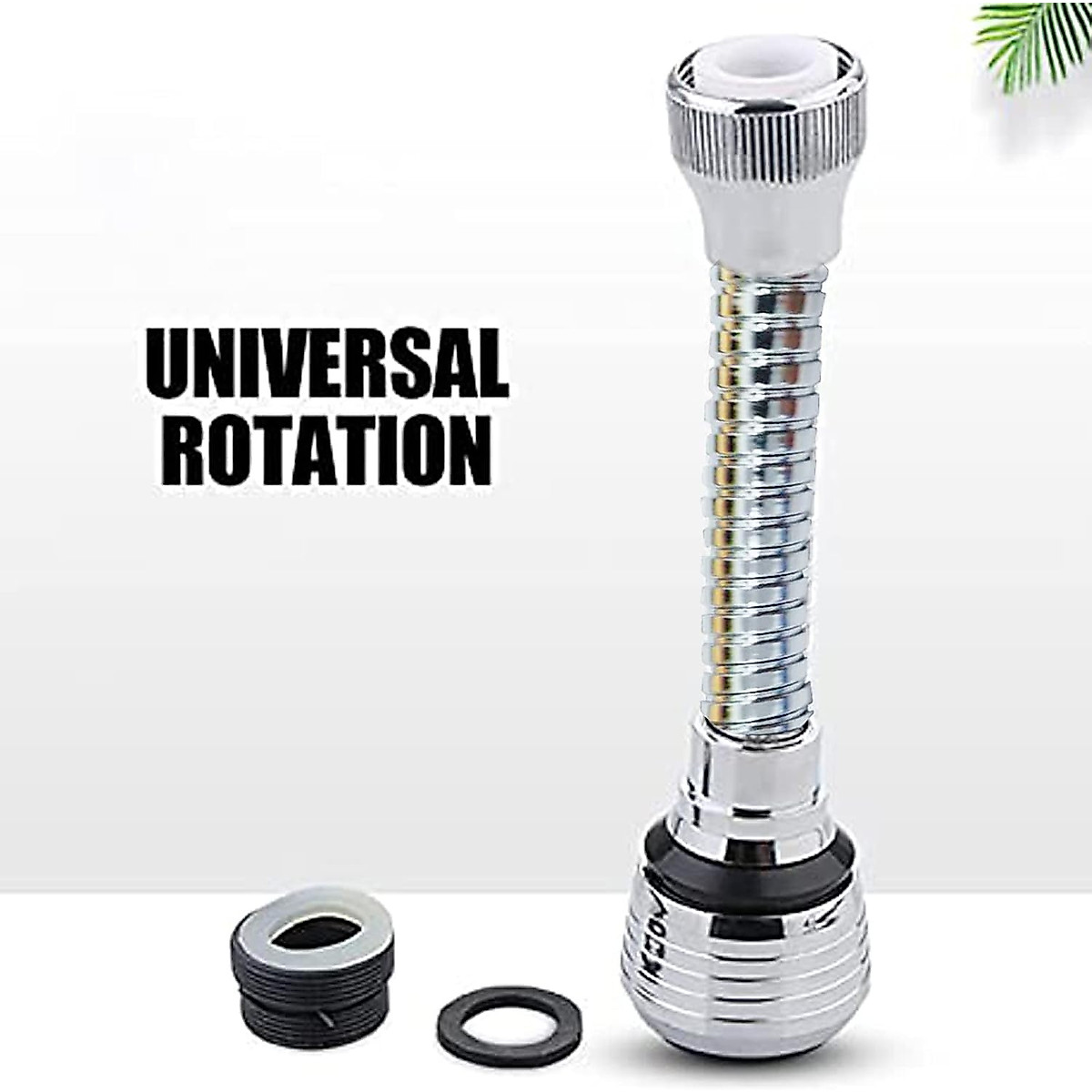 Silver Stainless Steel Faucet Sprayer Extension, Faucet Extension Tube, 360 Degree Rotation Faucet Extender,Sink Tap Extension Tube,Water Saving for Sink Tap Kitchen Bathroom Accessories Faucet Parts