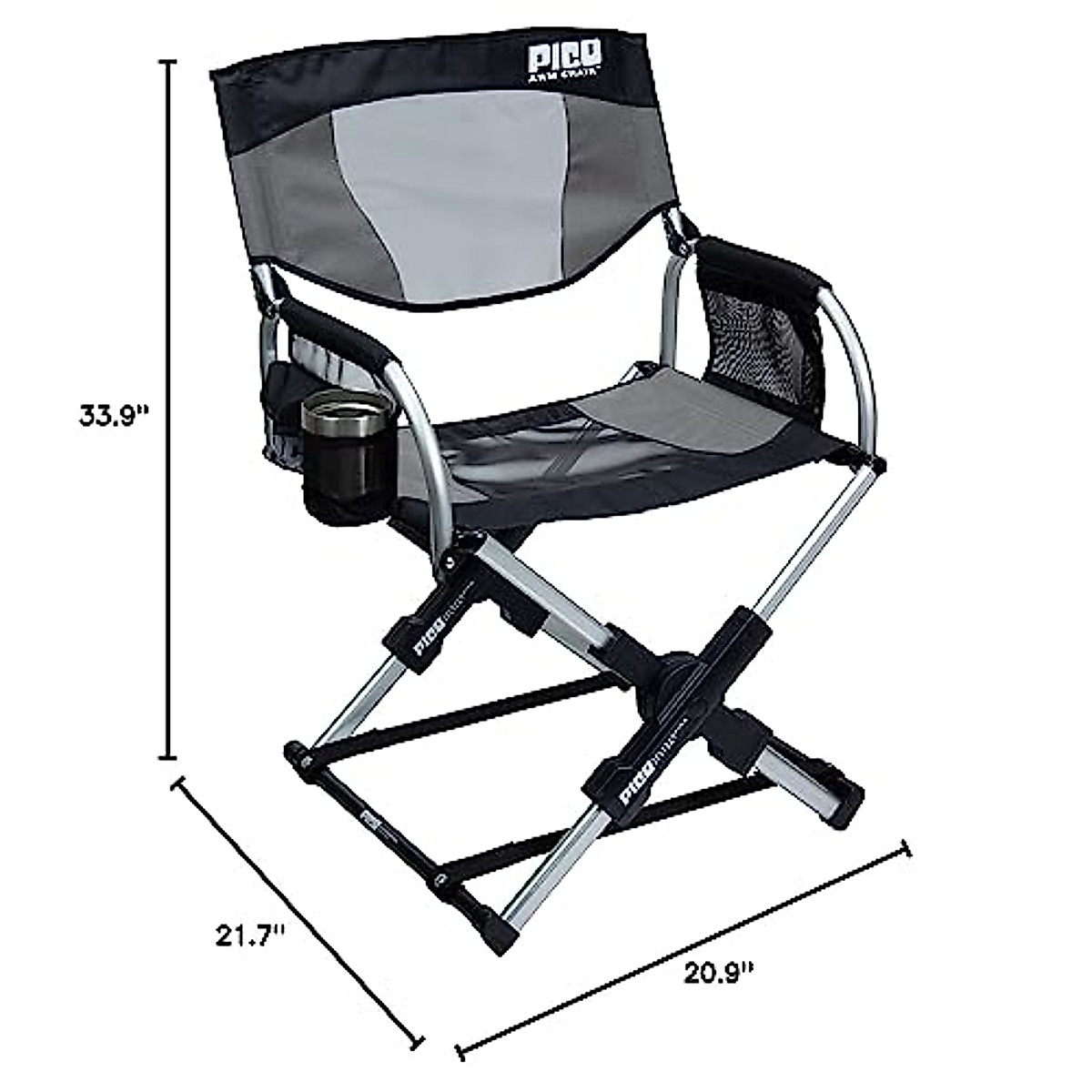 GCI Outdoor Pico Arm Chair Outdoor Folding Camping Chair With Carry Bag