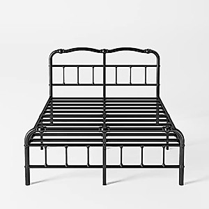 VTWAZAST King Size Bed Frame with Headboard and Footboard,14 Inch High, Maxium 3500lbs Support for Mattress, No Box Spring Needed, Easy Assembly,Non-Slip, Noise-Free, Black