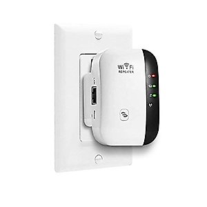 WiFi Range Extender Coverage Up to2640 Sq Ft and 25 Devices WiFi Repeater, Long Range Amplifier with Ethernet Port, Access Point, 1-Tap Setup, Alexa Compatible N300