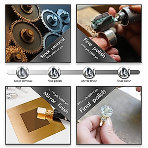 Tryuunion 40 Pcs Diamond Paste Polishing Kit with 32 Grinding Buffing Bits, 8 Oil Based Lapping Compound 1,500- Ultra Fine 120,000 Grit with Box for Metal/Coin/Stone/Jewelry/Ring Polishing