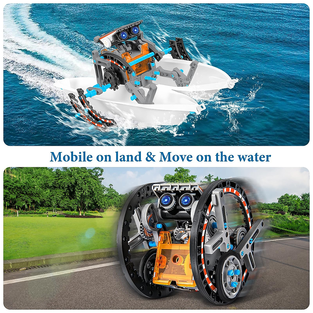 Playsheek 13-in-1 STEM Projects Solar Robot Toy for Kids Ages 8 9 10 11 12 Years Old, Building Science Educational Toys Birthday Gift for Kids Boys Girls (Grey)