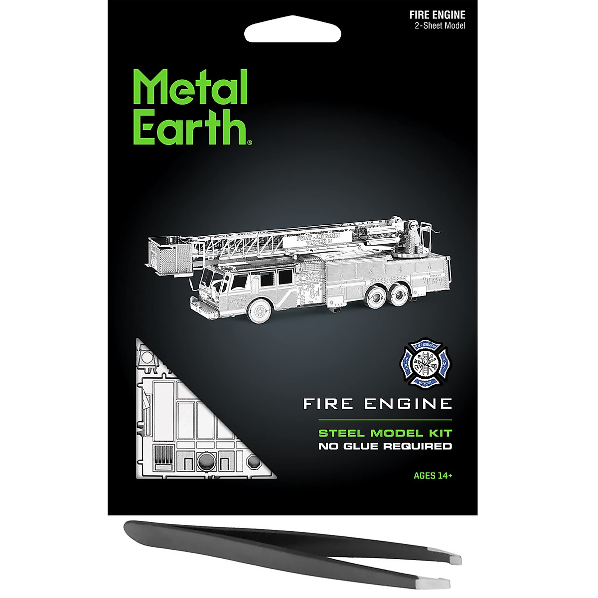 Metal Earth Fire Engine 3D Metal Model Kit Bundle with Tweezers Fascinations