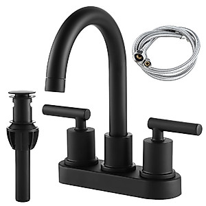 DANAE Bathroom Sink Faucet 4 Inch 2 Handle Centerset Utility Lavatory Vanity Faucet-Black