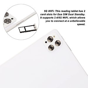 Naroote 10 Inch Tablet, 4G Calling Tablet 5MP Front 8MP Rear 2.4G 5G WiFi US Plug 100-240V Octa Core CPU for Android11 for Reading (US Plug)