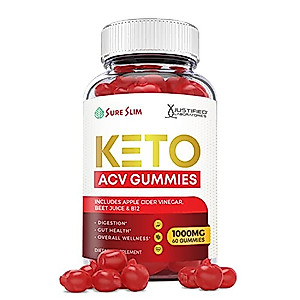 Justified Laboratories Sure Slim Keto ACV Gummies 1000MG with Pomegranate Juice Beet Root B12 60 Gummys