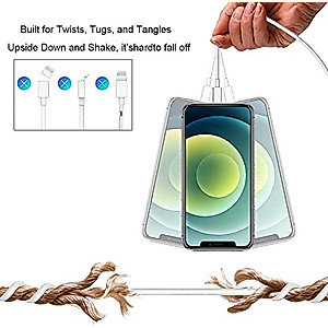 iPhone Fast Charger【Apple MFi Certified】 Cell Phone Wall Chargers iPhone Charging 20W PD Adapter with 6FT Type-C Lightning Cable Compatible with iPhone 14 13 12 11/Xs Max/XR/X and More