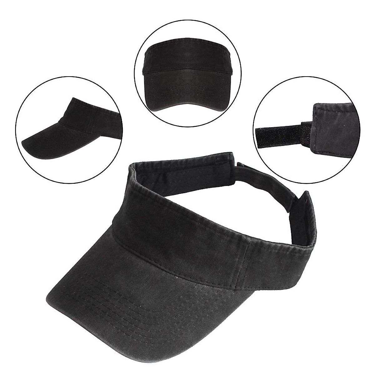 HH HOFNEN Sports Sun Visor Hats Cotton Twill Ball Adjustable Sun Caps for Men Women