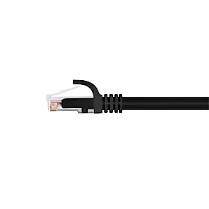 Monoprice Cat6 1ft Black Patch Cable UTP 24AWG 550MHz Pure Bare Copper Snagless RJ45 Flexboot Series Ethernet Cable