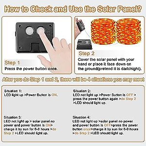 BOLWEO Halloween Solar Fairy Lights Outdoor, Orange String Lights 39.4Ft 120 LED, IP65 Waterproof Solar Outdoor Lights Backyard Deck Fence Patio Decor Diwali Halloween Decorations