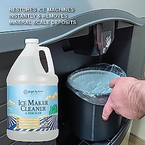 Ginger Lily Farms Botanicals Plant-Based Ice Maker Cleaner & Descaler for All Ice Machines, 32 Uses, Safe for All Metals, 1 Gallon (128 fl. oz.)