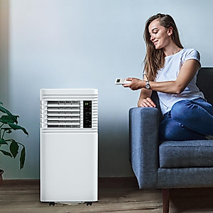 R.W.FLAME 8,000 BTU Air Conditioner cool Up to 350 Sq.Ft, 4 Modes Portable AC Unit with 24Hrs Timer/LED Display/Remote Control/Installation Kits, AC Unit for Bedroom, White…