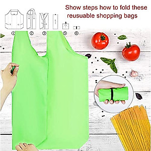 8 Pack Grocery Bags Reusable Foldable Shopping Bags X-Large 50LBS Groceries Bags Ripstop Machine Washable Sturdy Lightweight Polyester Fabric, Blue,red,yellow
