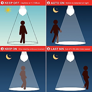 Sengled Motion Sensor Light Bulbs, A19, 5000K Daylight Motion Activated Dusk to Dawn Security Light Bulb, 11W (75-Watt Equivalent) Indoor Outdoor Lighting for Front Door Porch Stairs Hallway, 2 Pack