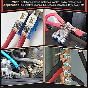 150pcs Battery Cable Ends, Copper Wire Lugs Assortment Kit AWG 2 4 6 8 10 Gauge - 70Pcs Battery Cable Lugs Ring Wire Terminal Connectors and 80Pcs Heat Shrink Tubing Kit for Marine Electrical Supplies