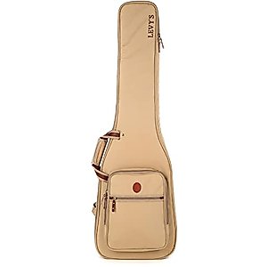 Levy's Leathers Deluxe Gig Bag for Bass Guitars with Padded Backpack Straps and Large Exterior Pocket; Tan (LVYBASSGB200)
