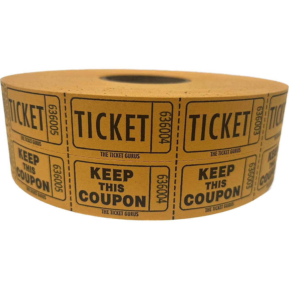 Ticket Guru-Raffle Tickets - (4 Rolls of 2000 Double Tickets) 8,000 Total 50/50 Raffle Tickets (4) Random Colors