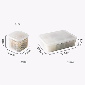 ASkinds Fridge Food Storage Container with Lids - Reusable 6 Individual Detachable Small Boxes with Lid for Refrigerator and Pantry Divided Container to Keep Fresh Vegetables, Fruit, Nuts, Meat