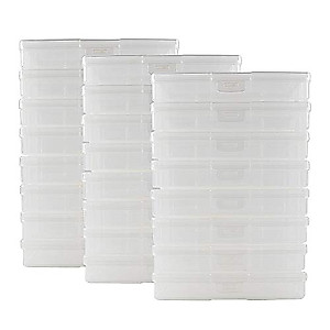 novelinks Photo Case 4" x 6" Photo Storage Boxes - Photo Organizer Cases Photo Keeper Picture Storage Containers Box for Photos - 24 PACK (Clear)