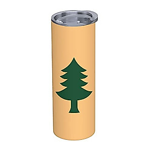 LIICHEES Flag of Maine (1901–1909) Stainless Steel Vacuum Insulated Tumbler 20oz Coffee Cups Travel Mug Water Cup with Metal Straw Cleaning Brush