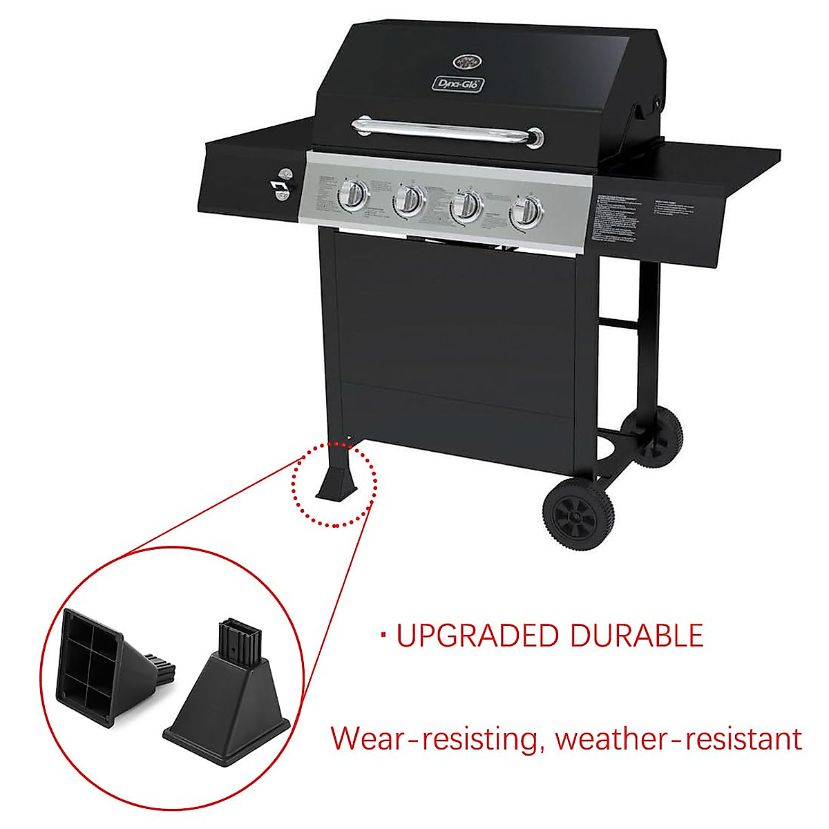 70-01-275 DGF493BNP Leg End Cap Grill Replacement Parts for Dyna Glo Grill Parts DGH474CRP DGH450CRP DGF493PNP-D DGF493PNP DGB463CNP DGB495SDP-D DGB495SDP DGB493SPB DGB495ADP Dyna-Glo Leg Shoes 2Pcs