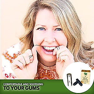 Vegan Biodegradable Bamboo Charcoal Dental Floss with Refillable Stainless Steel Container | 33yds x2 | Extra Floss Refill | Natural Candelilla Wax | Peppermint | Eco Zero Waste Oral Care