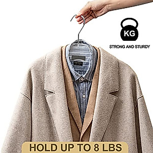 Quality Acrylic Clear Lucite Hangers 5-Pack with Bar Chrome Hooks for Clothes, Pants, Suit Jackets, Coats, and Shirts, Closet and Wardrobe Organization (Chrome/Gloss Silver Hook, 5)